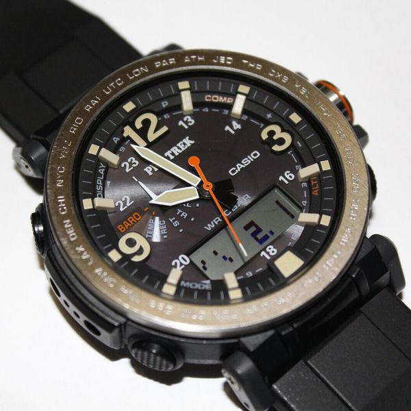 Casio Pro Trek Men's Tough Solar Triple Sensor 51mm Watch PRG-600-1 Ana Digital | WatchCharts ...
