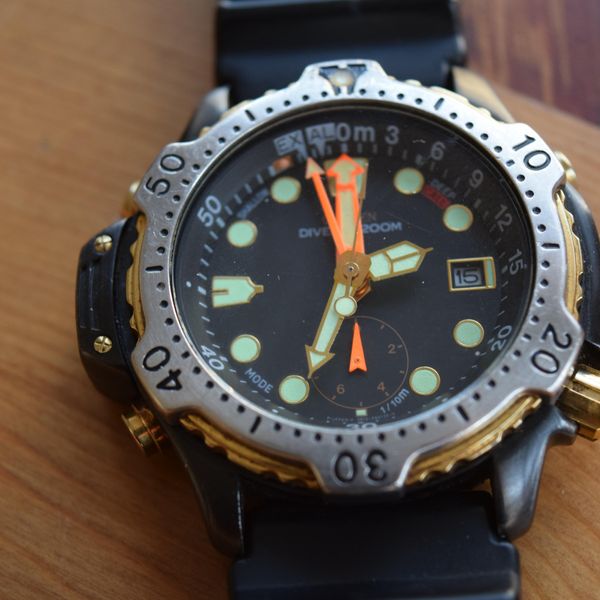 Vintage Citizen Analog Aqualand PVD Rare 5810 AL0005-01E One owner ...