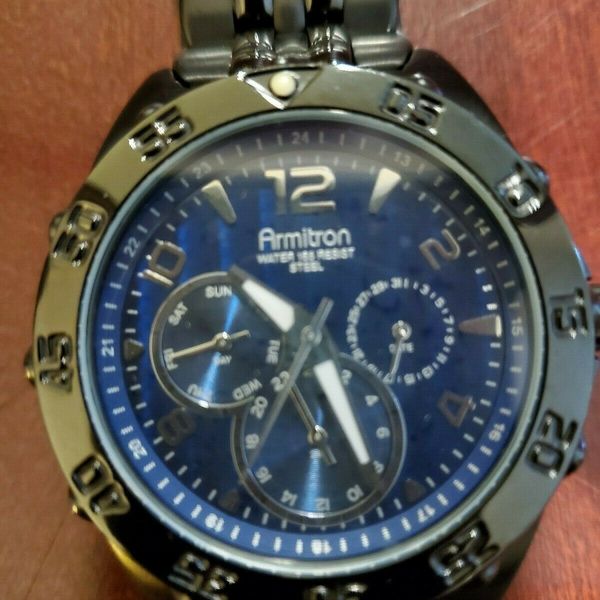 Armitron Men's Watch 20/4664TI GP29 Stainless Steel Black 165 FT Water ...