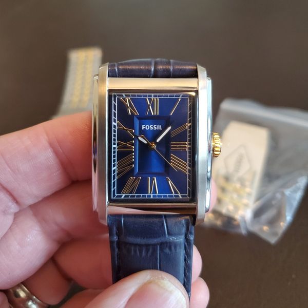 FS: Fossil Carraway, blue dial, extra blue leather strap to go with OEM ...