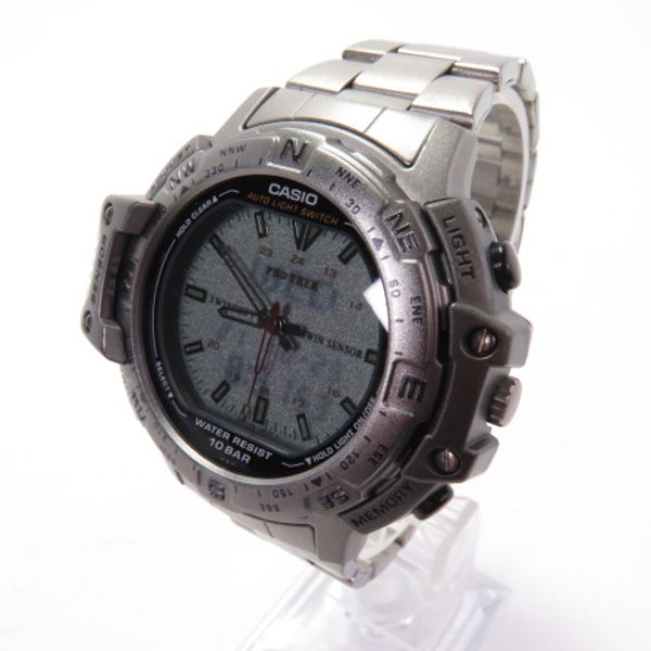 CASIO Casio PRO TREK PRT-500 1375 Twincept Twin Sensor Titanium Titanium Model [Used] [141 Watch ...