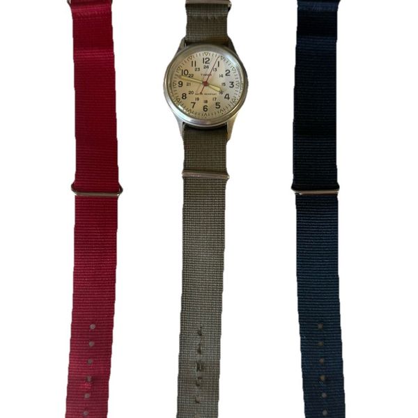 TIMEX J CREW MILITARY FIELD QUARTZ 24-HOUR WATCH CIRCA 2010 WITH 2 ...