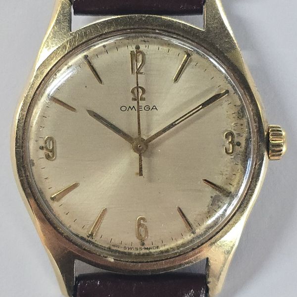 OMEGA GENEVE 9K GOLD VINTAGE MECHANICAL WRISTWATCH CAL. 601 REF 131.019 ...