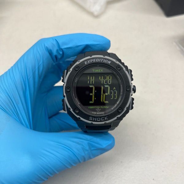 Timex Expedition Shock T49950 Men's Digital Watch NEW 50mm Case Resin Strap | WatchCharts ...