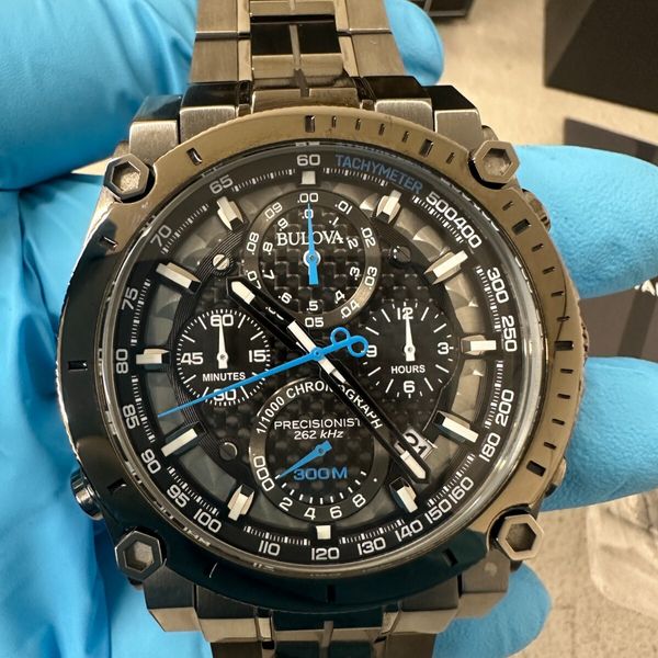 Bulova Precisionist Men's Chronograph 262 kHz Stainless Steel Watch ...