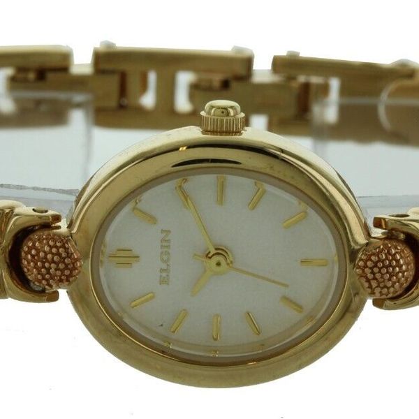 NIB petite Ladies ELGIN ELA135B Quartz Watch Vintage three tone ...