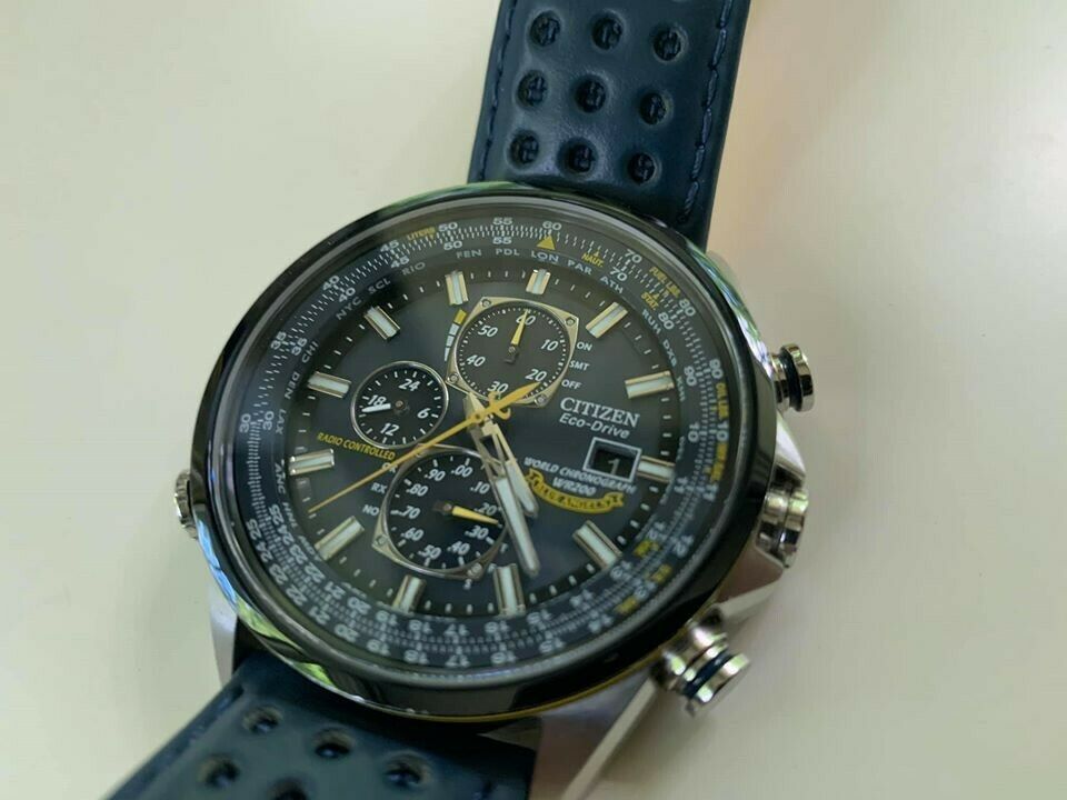 Citizen Eco-Drive World Chronograph A-T 43mm Wristwatch for Men - Blue ...