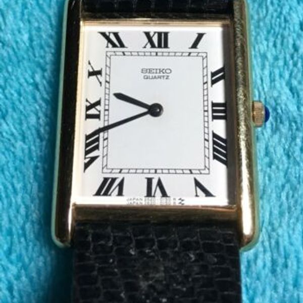 Vintage Seiko 2620-5049 Cartier Tank Homage Quartz Mens Watch ...