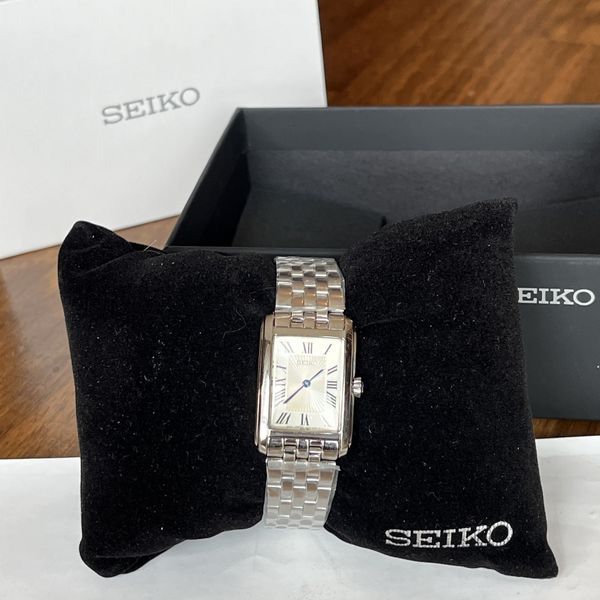 SEIKO Rectangle ESSENTIALS Stainless Steel Women's Watch - SWR083 MSRP ...