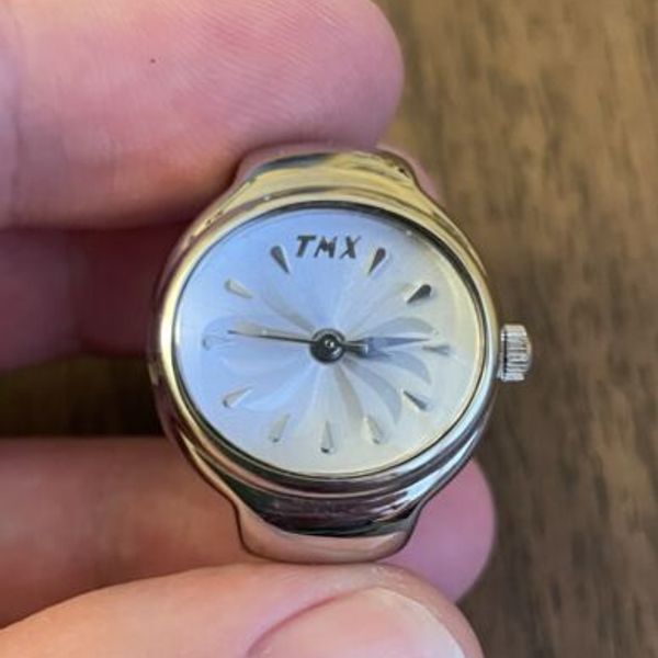 Vintage Timex Ring Watch Analog Stretch Band Works Runs New Battery ...