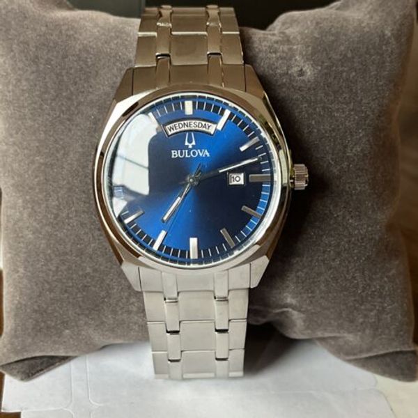BULOVA Men's CLASSIC Blue Dial Stainless Steel Watch - 96C125 MSRP ...