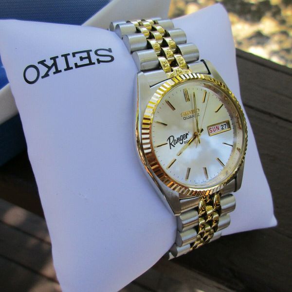 Seiko Two Tone SGF204 Day Date Quartz Mens Watch Authentic Working | WatchCharts