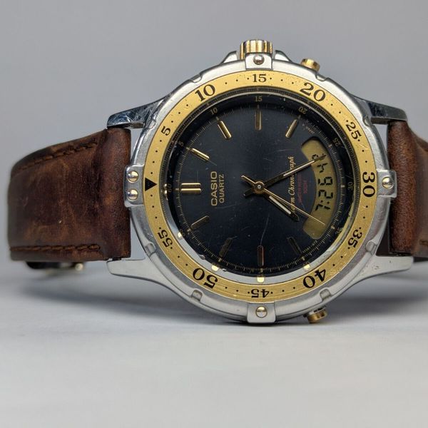 Vtg. Casio Watch AD-510 388 Smiley WR100M Analog Digital New Battery ...