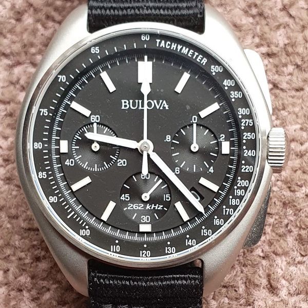 Bulova 96B251 Lunar Pilot Quartz Watch, Leather And NATO Strap And Tool ...