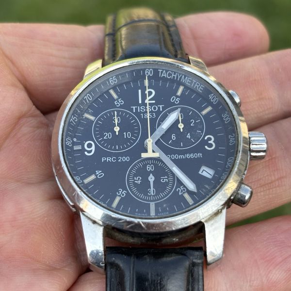 Tissot PRC 200 T461 Mens Chronograph Black & Yellow Dial Watch S/ Steel ...