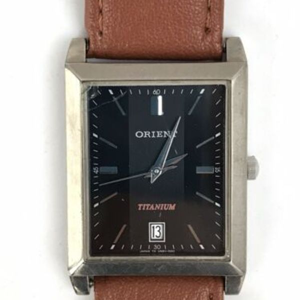 Orient Titanium UNBV-CO Vintage Date Wrist Watch Old Retro Quartz Japan ...