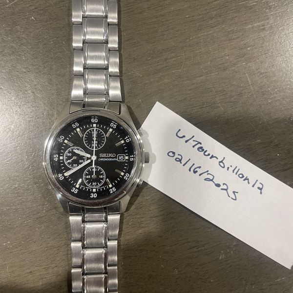[WTS] 2002 Seiko Quartz Chronograph Inky Black Dial Men's Wrist-Watch ...