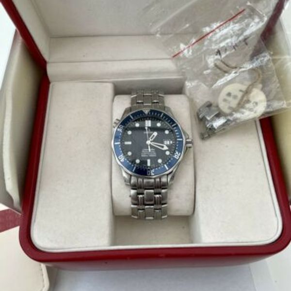 Omega Seamaster 25318000 Automatic Watch Blue 41mm Box And Papers 2006 ...
