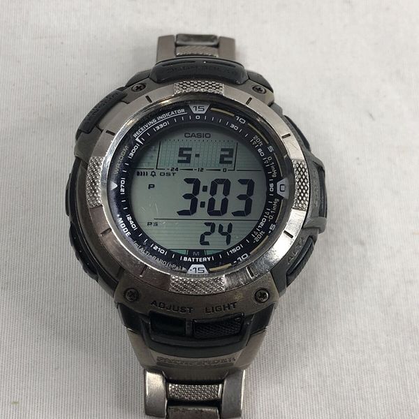 Casio Titanium Solar PAW-1100T Pathfinder Wave Ceptor 51mm Altimeter ...