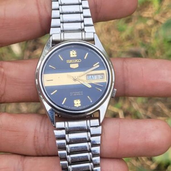 Seiko 5 Automatic 21 Jewels Watch Stainless steel Black Colour Dial For ...