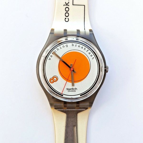 VERY RARE New in Box SWATCH GM135 Sunny Side Up Swiss Watch Cooking Egg ...