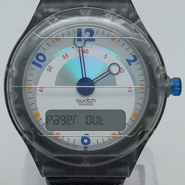 Swatch Pager The Beep Wristwatch, Leather Strap, Watch Works ...