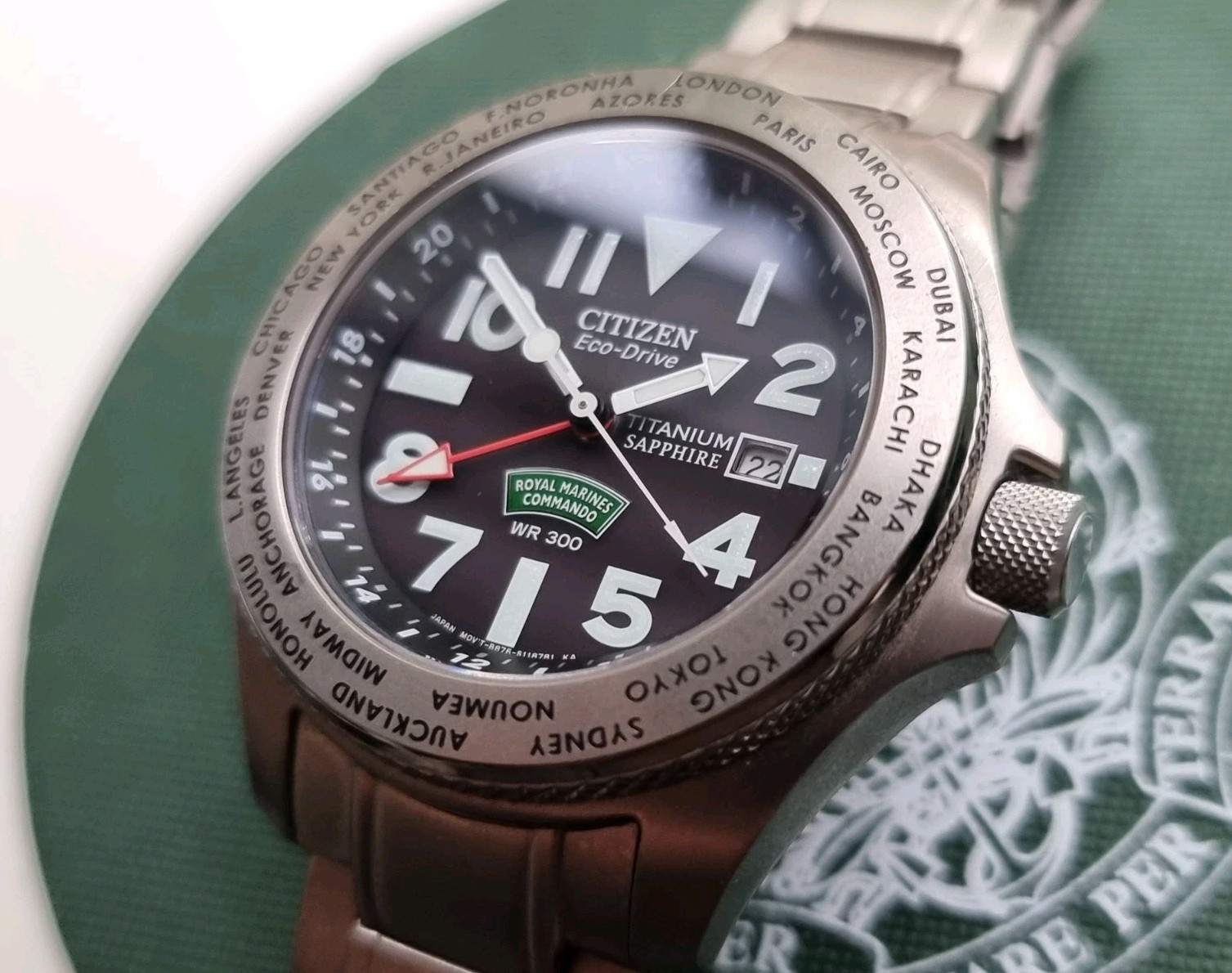 Citizen Eco-Drive Royal Marines Commando Super Tough Titanium GMT ...