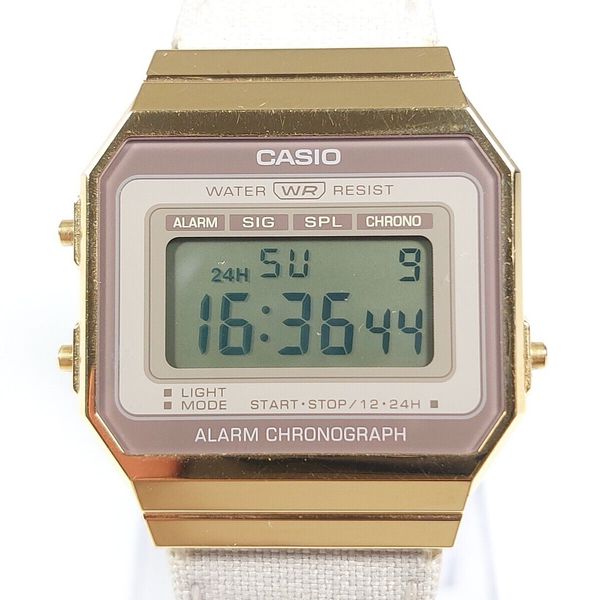 Casio A700WE - Vintage Collection Retro Digital Watch Gold & Brown Canvas Strap | WatchCharts ...