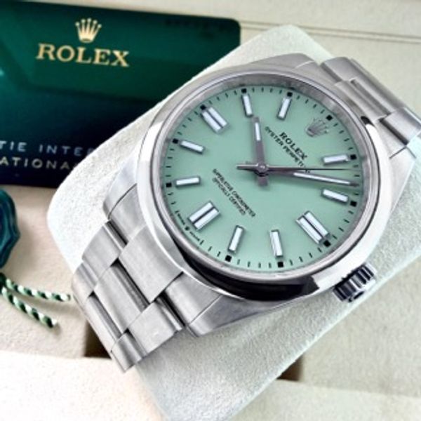 2026 Rolex 41mm Oyster Perpetual 134300 Box Papers- Pistachio Dial ...