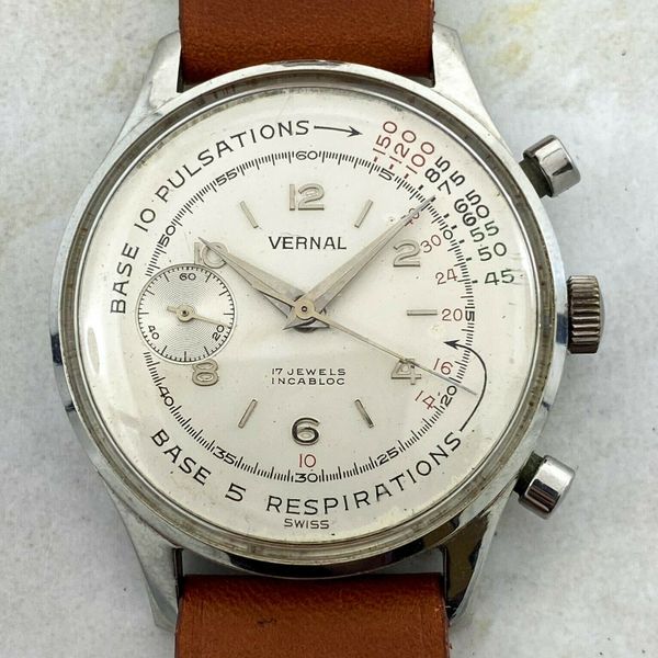 Vintage Vernal Pulsations Doctor's Chronograph Wristwatch Valjoux 22 ...
