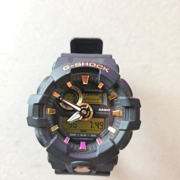 Casio G-Shock WR20BAR Black Illuminator Watch W/Gold Accents - Used ...