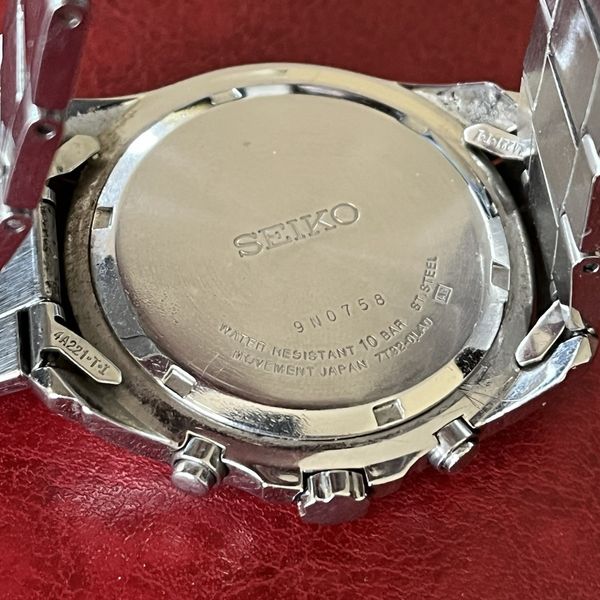 SEIKO 7T92 1/20 Chronograph Black Men's Analogue Quartz Watch ...