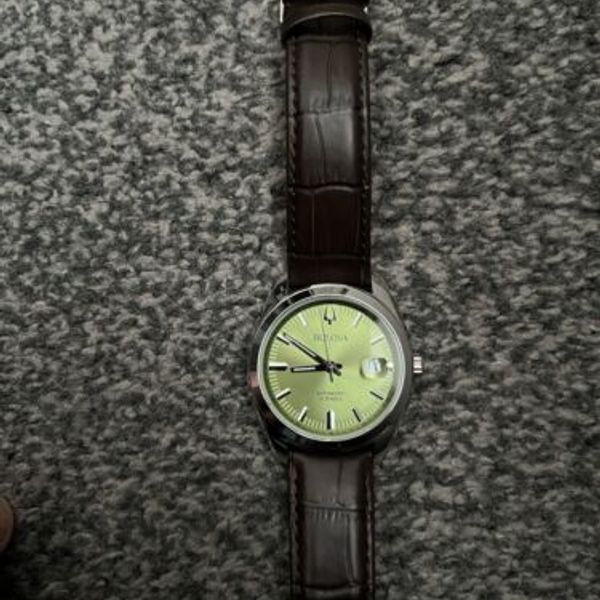 Bulova 96B427 Surveyor Pistachio Dial Automatic Men's Watch ...