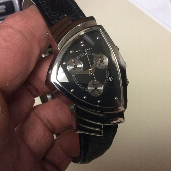 Hamilton Ventura Ref.6345 Black Dial Chronograph 32mm Luxury Men’s ...