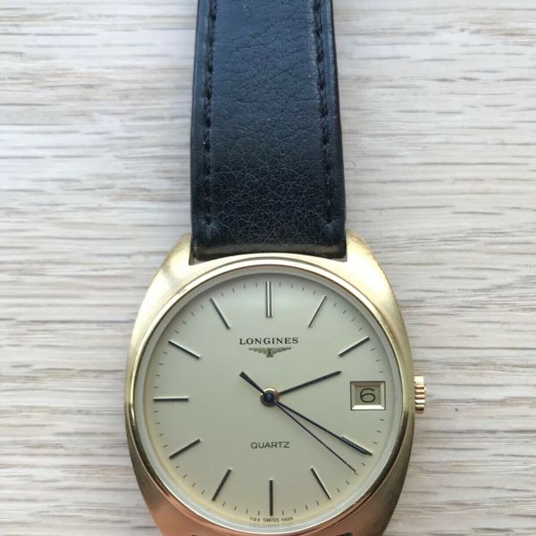 Longines Champagne 18K Gold Plate w Stainless Back 729 4829 Swiss Not ...