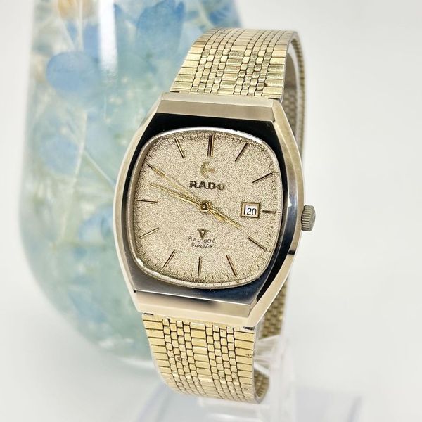 Rado Balboa Quartz Men's Watch Gold 37mm Used Working Adjustable Glass ...