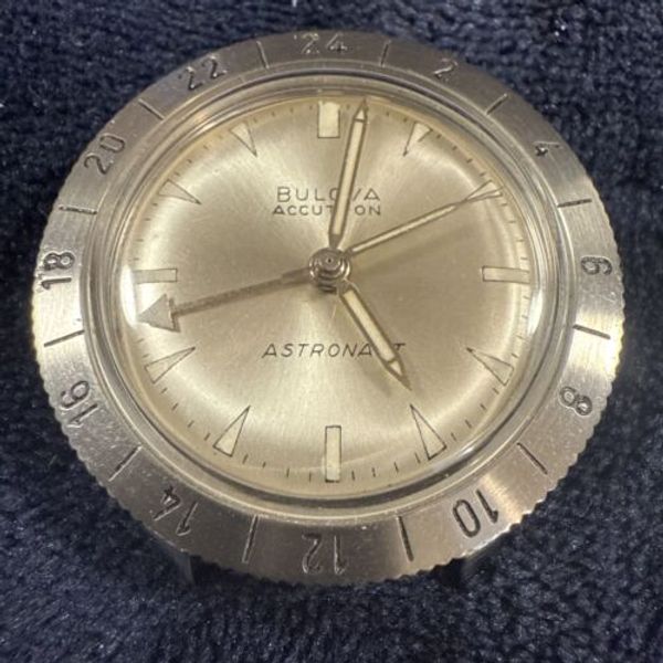 VINTAGE Bulova Accutron Astronaut 214 Stainless Steel Mens Watch M4 @NO ...