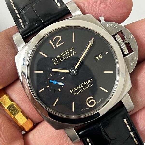 SALE 42mm PAM01392 Panerai Luminor Small Seconds 1950 Automatic Black ...