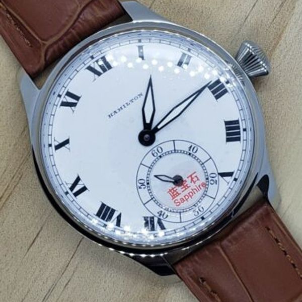 Hamilton Men's Watch 44mm Sapphire Crystal Pocket Watch Conversion 6498 ...
