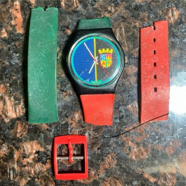SWATCH " SIR SWATCH “ 1986 VINTAGE Needs New Bands. Untested Shield ...