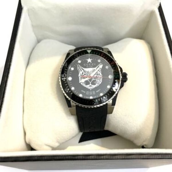 Gucci Dive YA136320 Black Dial Rubber Band Men’s Luxury Quartz Watch ...