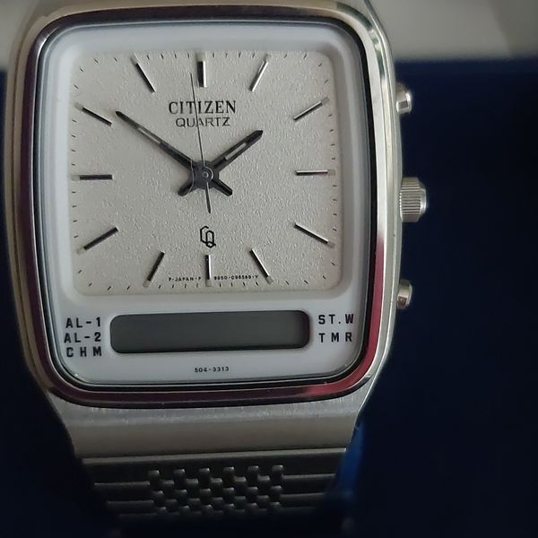 Citizen Retro Alarm Chronograph Light Analog Digital Watch Original Box ...