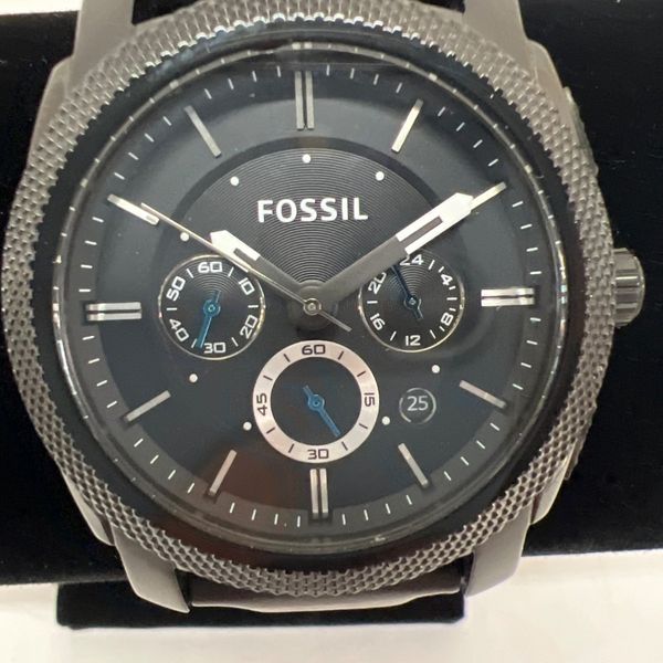 Fossil Machine Chronograph Black Stainless Steel Mens Watch 10" FS4487 ...