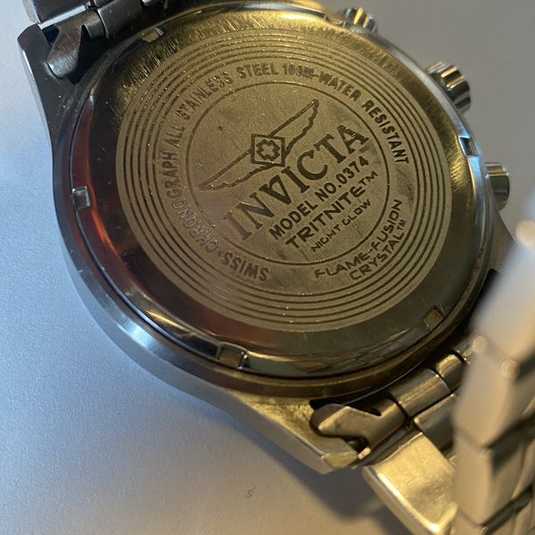 Invicta MODEL NO.0374 TRITNITET NIGHT GLOW Men's Watch Used Good ...
