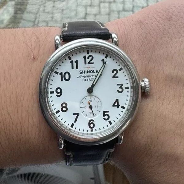 Shinola The Runwell White Dial Black Leather Men's Watch Quartz ...