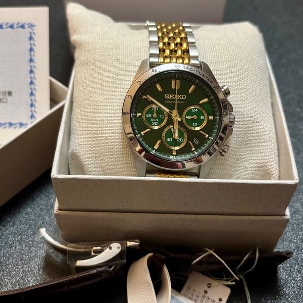 Seiko Spirit Chronograph Green Dial Stainless Steel Men's Watch SBTR017 | WatchCharts Marketplace