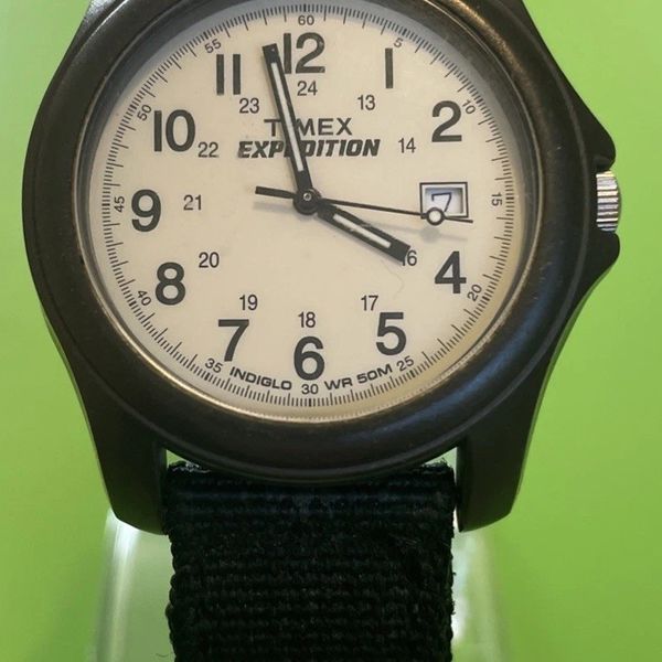 Menâ s Timex Expedition Quart With Indigoâ s Dial New Battery Installed ...
