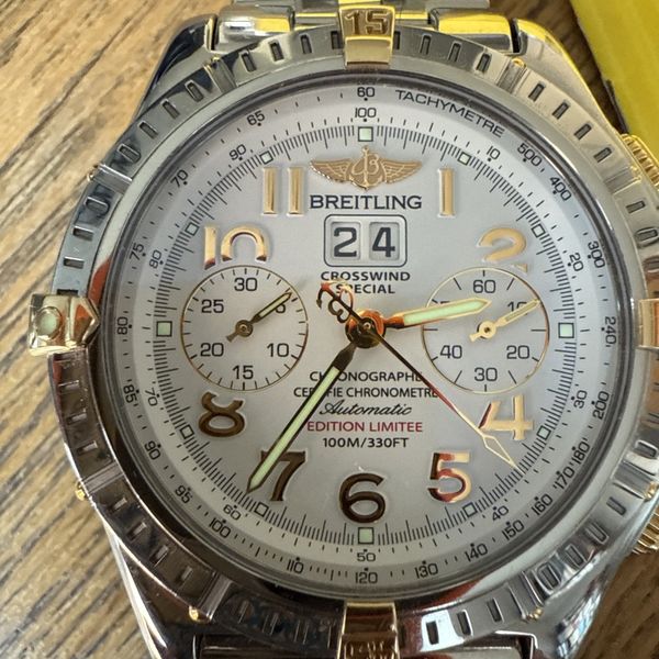 Breitling Crosswind 44mm Limited Steel White Dial Special B44356 Dual ...