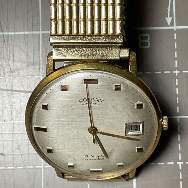 Vintage Rotary 21 Jewels Incabloc Gold Tone Manual Wind Wristwatch ...