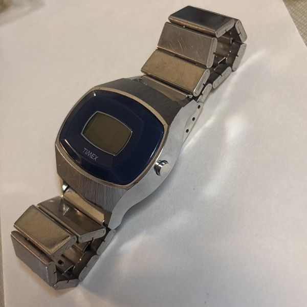 Vintage Men's Timex H Cell Digital Watch Silver Case W/ Band New ...